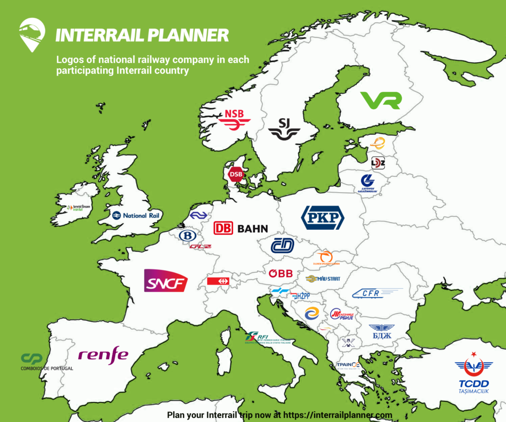 Which countries can you Interrail in? Map of participating Interrail ...