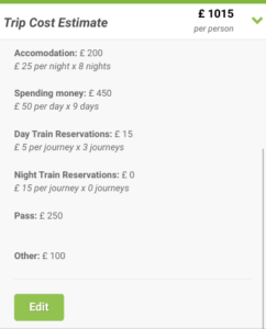 How can I set a budget for Interrailing? – Interrail Planner